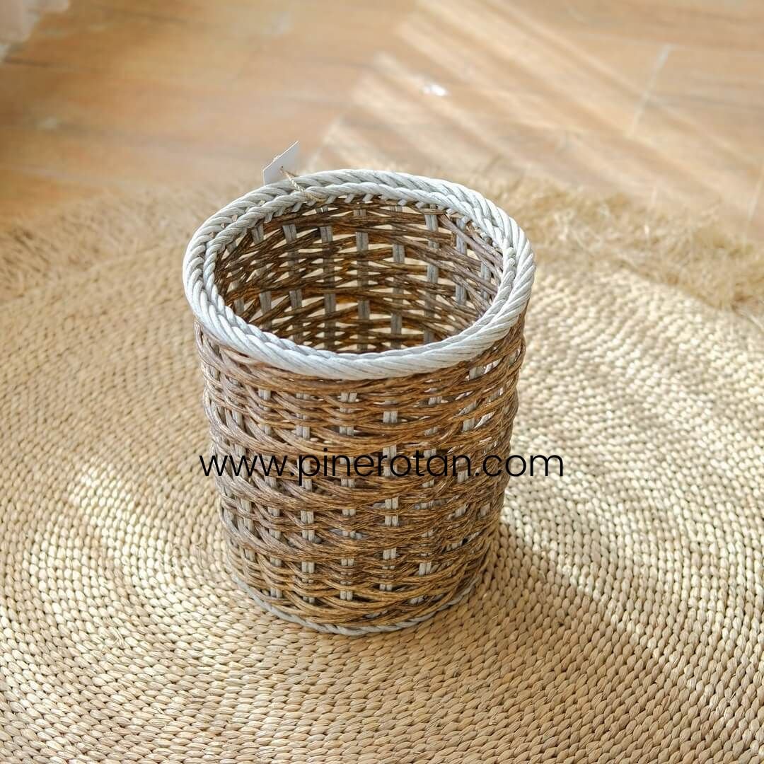 Keranjang Sampah kamboja Rotan Sintetis Waste Bin - Terbaru